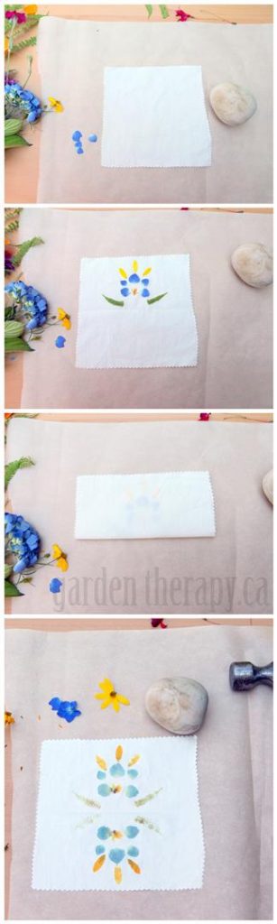 Flower Pounding: Printing Fabric with Natural Elements - Garden Therapy