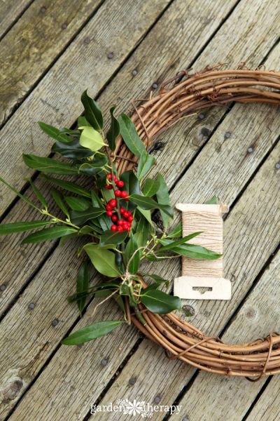 A Very Merry Fresh Holly Wreath for Christmas - Garden Therapy