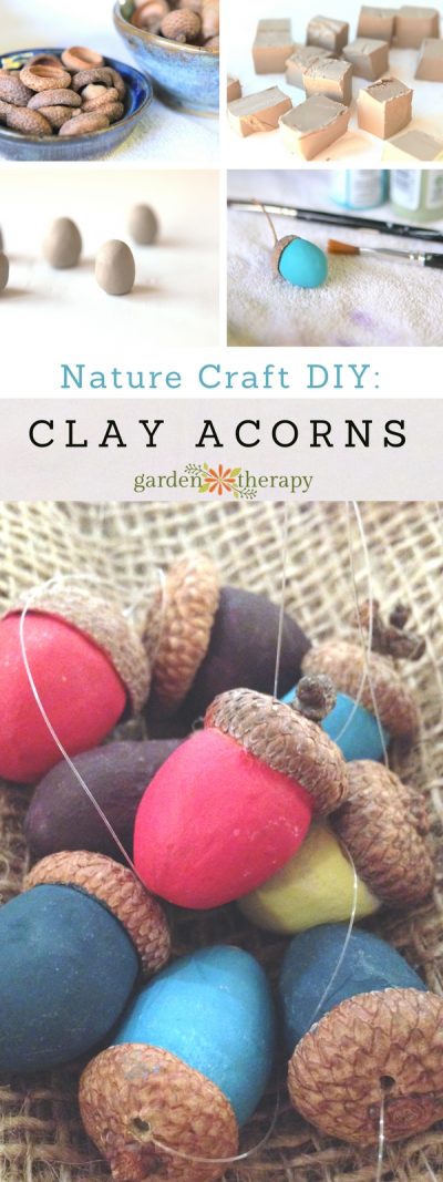 Clay Acorn Ornaments - Garden Therapy