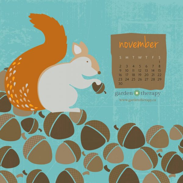 November Desktop Calendar - Garden Therapy