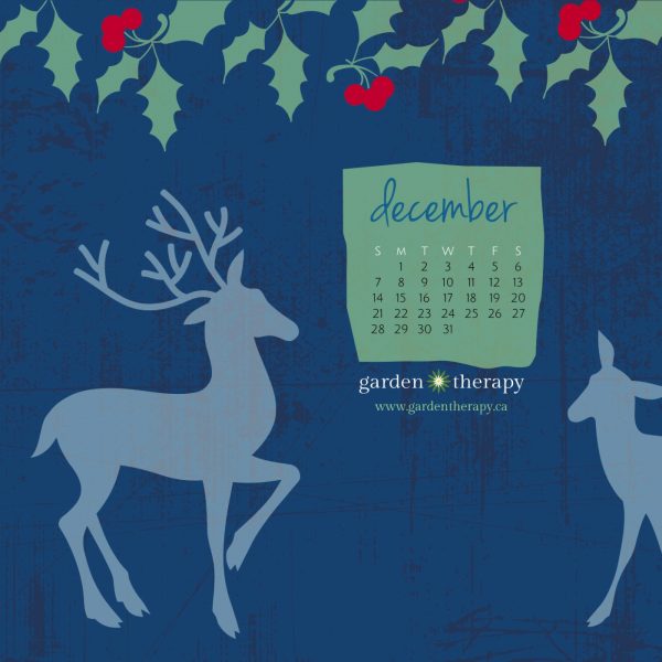December Desktop Calendar Winter Woodland Theme - Garden Therapy