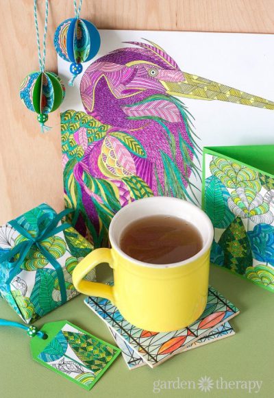 Turn Your Finished Coloring Art into Crafty Coasters! - Garden Therapy