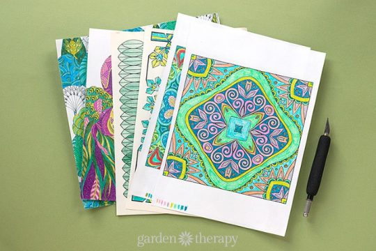 Turn Your Finished Coloring Art into Crafty Coasters! - Garden Therapy