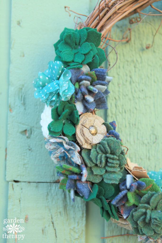 A Fall-Inspired Felted Succulent Wreath - Garden Therapy