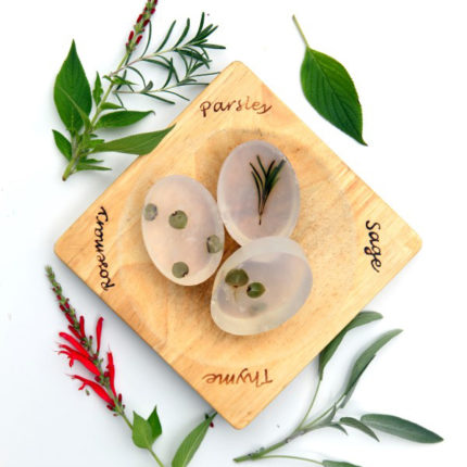 DIY Botanical Soap Bars Filled with Herbs, Flowers, and Greenery