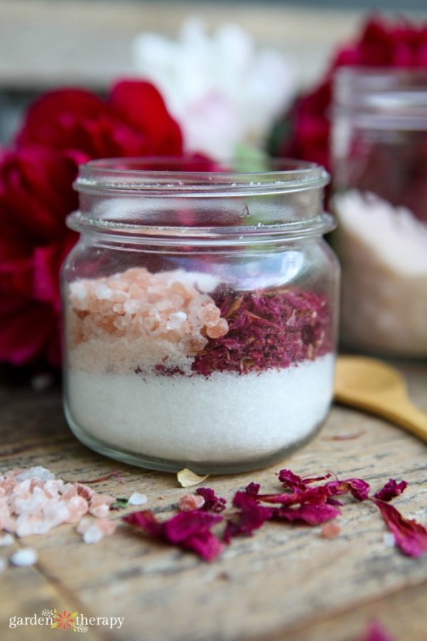 Pretty Pink Peony Bath Salts Recipe - Garden Therapy