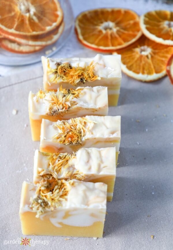 Liquid Sunshine Orange Soap With Dried Orange Slices - Garden Therapy