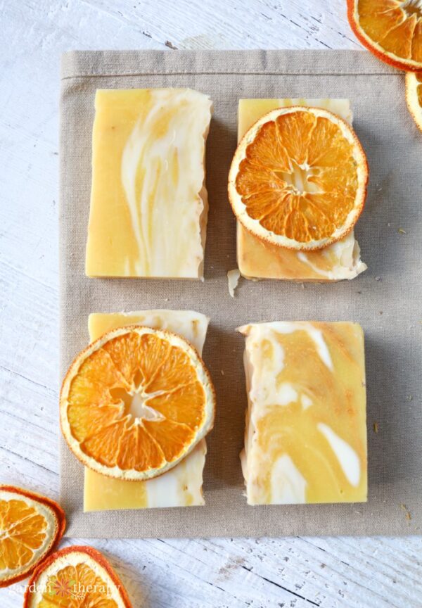 Liquid Sunshine Orange Soap With Dried Orange Slices - Garden Therapy