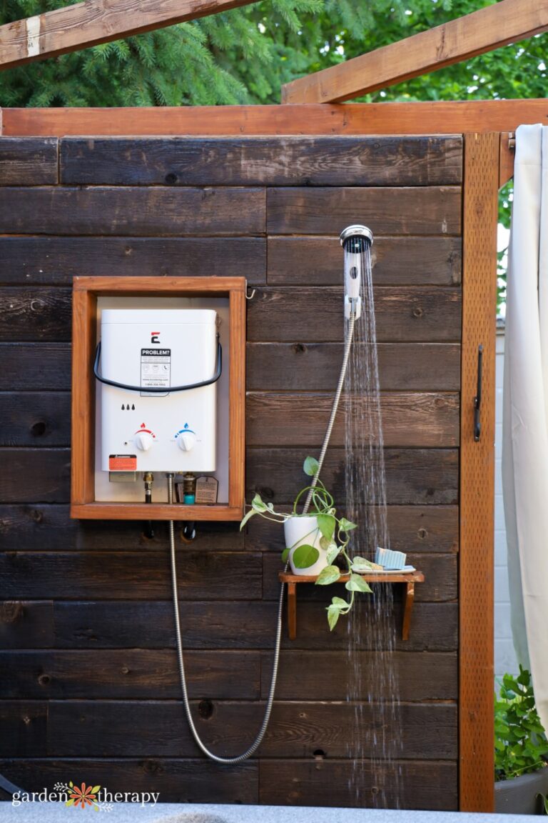 Create a Luxurious Outdoor Shower with a French Drain - Garden Therapy